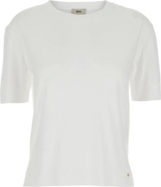 Herno Femme, Pulls, Blanc, Taille: 38 FR Logo Plaque T-Shirt