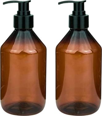 mikken Art 2 Seifenspender 250 ml Shampoo-Flaschen Lotionspender aus Kunststoff inkl. Etiketten