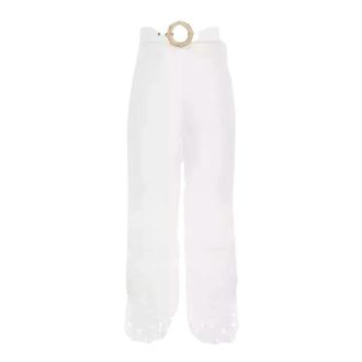 Zimmermann Hochtaillierte Wei&szlig;e Nautik Hose - - Trousers - Damen - Wei&szlig; - M