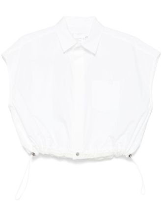 sacai chemise &agrave; logo brod&eacute; - Blanc