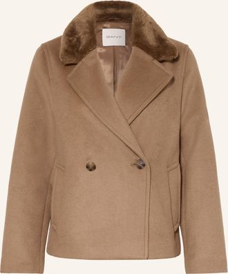 GANT Jacke Mit Kunstpelz braun