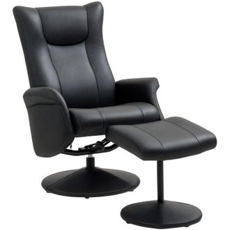 HOMCOM Homcom - Relaxsessel mit Hocker 360&deg;Drehbarer Fernsehsessel mit Liegefunktion Ruhesessel mit Verstellbar R&uuml;ckenlehne TV-Sessel bis 150 kg belastbar