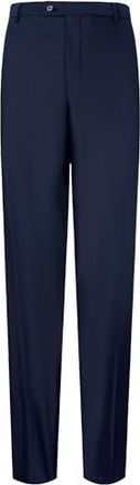 Generic Pantalon classique d&eacute;contract&eacute; pour homme - Taille extensible - Coupe ajust&eacute;e - Avant plat, Bleu marine 1., 52