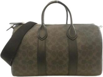 Coach unisex, Pre-owned, Noir, Taille: ONE Size Sac Boston en toile enduite Pre-owned