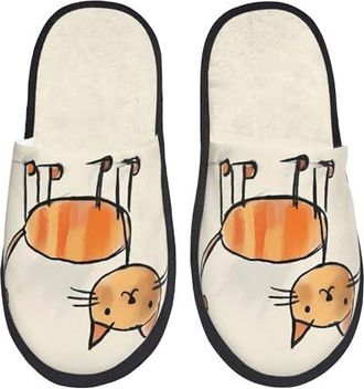 Generic Pantoufles Chat Brun Dessin Anim&eacute; Cozy Pantoufles DH&ocirc;tel Peluche Chaussons DInt&eacute;rieur Pour Int&eacute;rieur Homme Voyage M