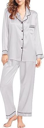 Generic Ensemble de pyjamas en coton pour femme, pyjamas en coton pour dames avec manches longues pour la nuit, ensembles de pyjamas &agrave; manches longues, haut &agrave;