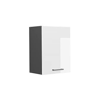 Vicco elément Haut de Cuisine R-Line, Blanc Haute Brillance/Anthracite, 45 cm