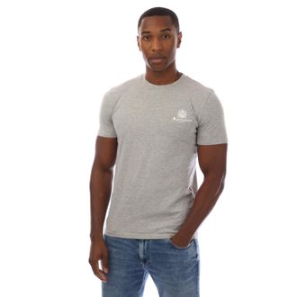 Aquascutum London T-Shirt f&uuml;r Herren, Rundhalsausschnitt (Hellgrau/Wei&szlig;)