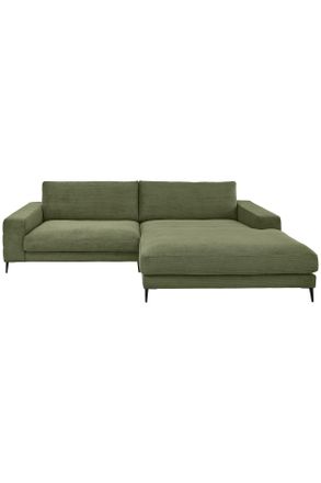 Dieter Knoll Collection Wohnlandschaft Badia Base, Dunkelgr&uuml;n, Textil, 3-Sitzer, Ottomane rechts, 293x207 cm, Typenauswahl, Fu&szlig;auswahl, Stoffauswahl, seitenverkehrt erh&auml;ltlic
