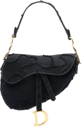 Dior Hobo Bags - Canvas Embroidered Camouflage Saddle Bag - Gr. unisize - in Schwarz - f&uuml;r Damen