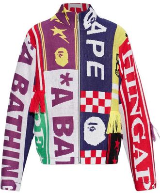 A Bathing Ape Scarf-pattern Track Jacket