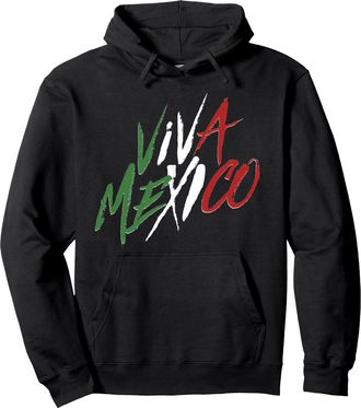 Trendy Apparel Viva Mexico Colores Bandera Red White Green Pullover Hoodie