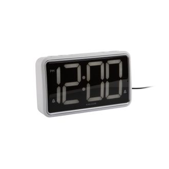 Karlsson Wecker New Retro - Wei&szlig; - 16.5x4.5x9cm - Rechteck - Thermoplast - Wecker f&uuml;r Schlafzimmer Weihnachtsdekoration - Geschenk f&uuml;r sie