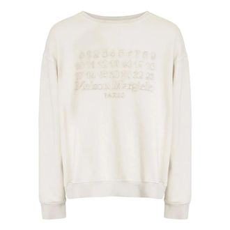 Maison Margiela Wei&szlig;er Baumwollpullover mit langen &Auml;rmeln - - Sweatshirts & Hoodies - Herren - Wei&szlig; - 2XS
