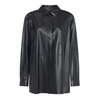 Yves Salomon Femme, Vestes, Noir, Taille: 42 FR Veste chemise en agneau