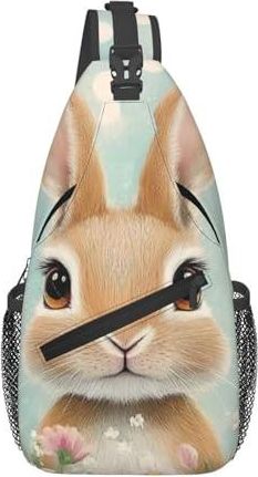 Generic Sac &agrave; dos &agrave; bandouli&egrave;re pour homme Motif lapin Bleu &agrave; pois