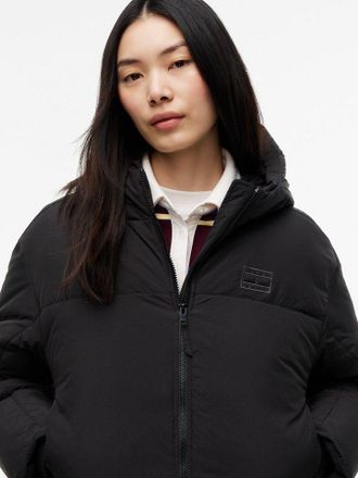 Tommy Jeans Steppjacke TJW HOODED FLAG PUFFER EXT Kunstfaser