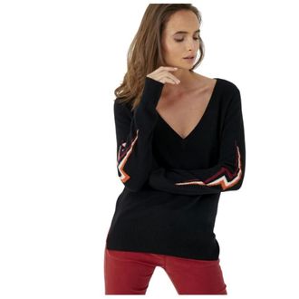 Five Jeans Five Jeans, Femme, Pulls, Noir, Taille: 36 FR V-neck Tricots