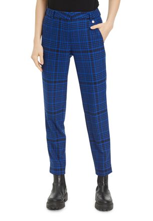 Tamaris Damen Ariana Cigarette Suit Pants, Blueberry Houndstooth Check, 40 EU