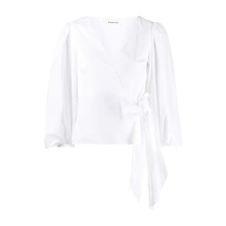 P.A.R.O.S.H. V-nesk Bluse - - Blouses & Shirts - Damen - Wei&szlig; - S