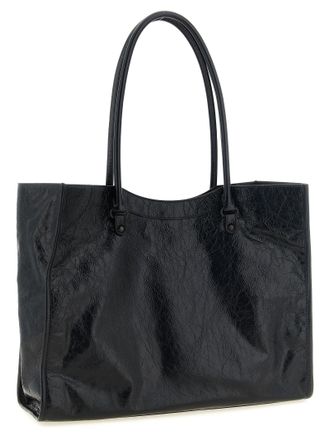 Balenciaga Le City Lambskin Leather Shoulder Bag - Black