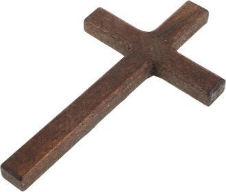 SOLUSTRE Kleiner Holzkreuz Handgebet Kreuz aus Palmenholz Klein Braun f&uuml;r Puppenhaus Bastelarbeiten Religi&ouml;se Dekoration Wandkreuz