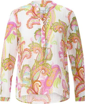 Emily van den Bergh Femme, Blouses et Chemises, Multicolore, Taille: 48 FR Blouse &agrave; Fleurs en Seersucker