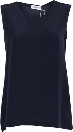 KANGRA Femme, Tops, Bleu, Taille: 40 FR Canotta in Crepe di Seta