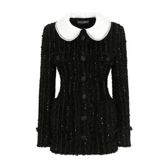 Dolce & Gabbana Stylische Jacke f&uuml;r M&auml;nner - - Jackets - Damen - Schwarzk - M