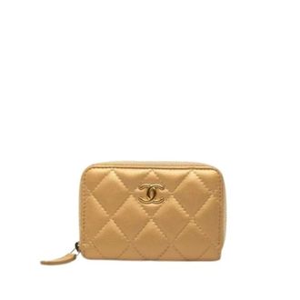 Chanel Porte-monnaie Matelass&eacute; Pre-owned - Femme - Pre-owned - Beige - Taille: ONE Size