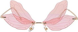 Valiclud 1 Paire nouveauté lunettes de soleil verres clairs cadres vintage boucles doreilles rouges lunettes sans monture lunettes de mode hippie accessoires p