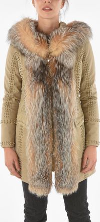 Philipp Plein COUTURE Parka AMAZING FUR Mit Nieten Und Fuchspelzbesatz Philipp Plein