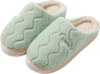 Generico Chaussons dhiver pour femme en peluche chaude, douce et chaude, en laine doubl&eacute;e, 2026 pour lint&eacute;rieur et lext&eacute;rieur, vert, 40 EU
