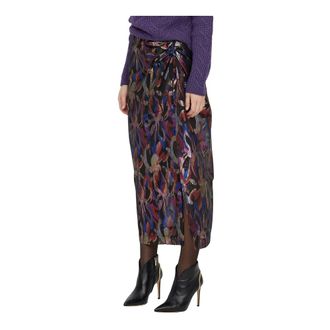 Sabina Mus&aacute;yev Midi-Rock aus metallischem Stoff mit hoher Taille - - Skirts - Damen - Mehrfarbig - M