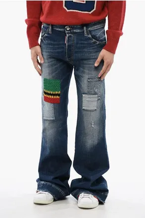 Dsquared2 Flare Fit BOB Jeans With Patch 32 cm size 46