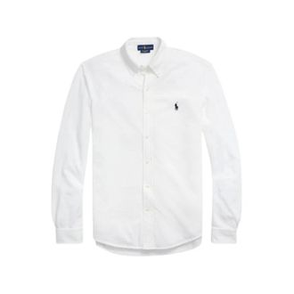 Ralph Lauren Homme, Chemises, Blanc, Taille: M Featherweight Mesh-lsl-knt - Taille: S,Couleur: White