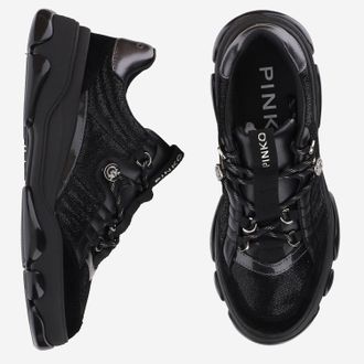 Pinko Womens Leather Sneakers Athena Black Upper: Cow Trainers
