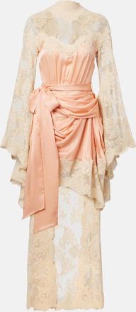 Zimmermann Robe Hypnotic aus Seidensatin mit Spitze