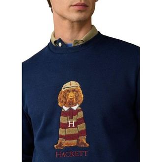 Hackett Sweat droit col rond imprim&eacute; en coton