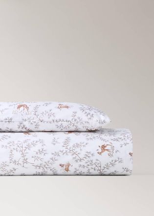 Mango Parure de mini-lit 100 % coton imprim&eacute;e gris - Home - 75x100cm - MANGO HOME