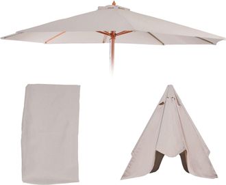 Mendler Ersatz-Bezug für Sonnenschirm Florida, Sonnenschirmbezug Ersatzbezug, Ø 3,5m Polyester 8 Streben - Creme-weiß