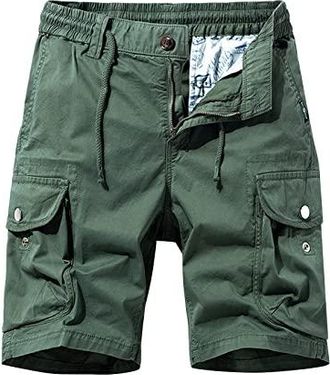 Generic Pantalon cargo pour homme - Taille normale - Poche ample - Polyvalent - En serg&eacute;, vert militaire, 42