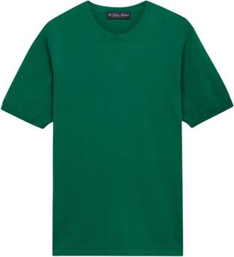 Brooks Brothers Homme, Tops, Vert, Taille: L T-shirt en coton merceris&eacute;