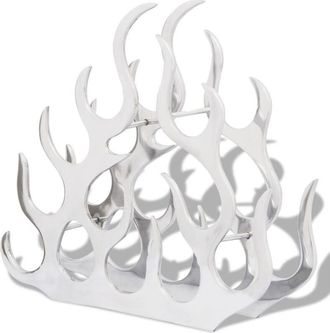 vidaXL Vidaxl - Flaschenregal für 11 Flaschen Silbern Aluminium