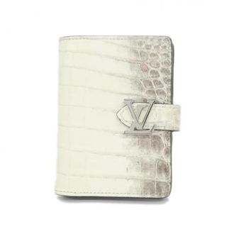 Louis Vuitton Portefeuille vertical pr&eacute;-poss&eacute;d&eacute; en cuir exotique compact en crocodile - Femme - Pre-owned - Beige - Taille: ONE Size