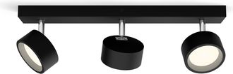 Philips Bracia 3-er LED Spots (16,5 W), dreiflammige Wandspots mit warmwei&szlig;em Licht, energiesparende Raumbeleuchtung mit langer Nutzlebensdauer, schwarz