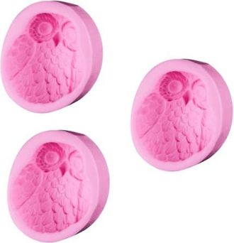 Garneck 3 Pi&egrave;ces moules &agrave; g&acirc;teaux moules en silicone pour bougies &agrave; animal gateau silicone cake bougie &agrave; chouette liquide hibou rose