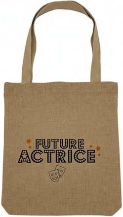 Fabulous Sac Shopping Tote Bag Aspect Lin - Future Actrice M&eacute;tier Films Com&eacute;dienne - Sac de Courses Toile Epaisse 360g Beige Naturel Cabas Port&eacute; Epaule Solide 