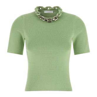 Paco Rabanne Chain T-Shirt - - Tops - Damen - Gr&uuml;n - M