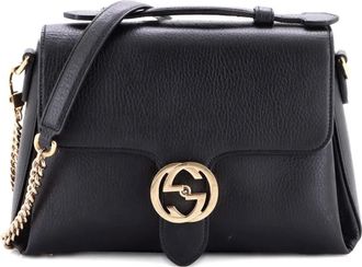 Gucci Interlocking Top Handle Bag Leather Medium shoulder bag - Schwarz